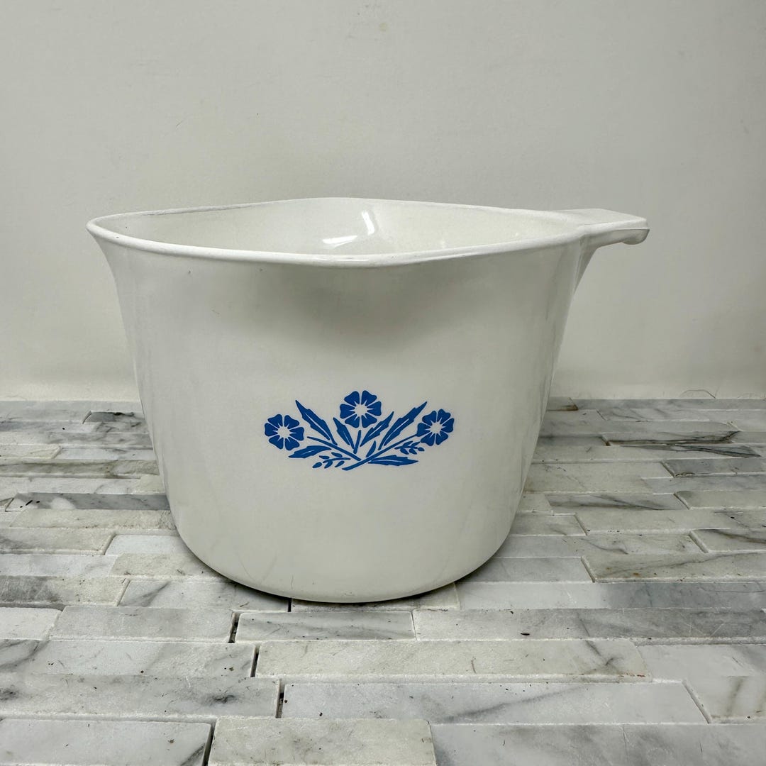 Corning Ware Cornflower Blue 1 Qt Saucemaker Bowl, Vintage White Blue ...
