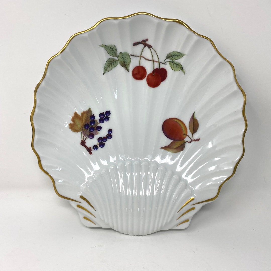 Royal Worcester Evesham Gold Shell Dish 8, Vintage Serving Dish ...