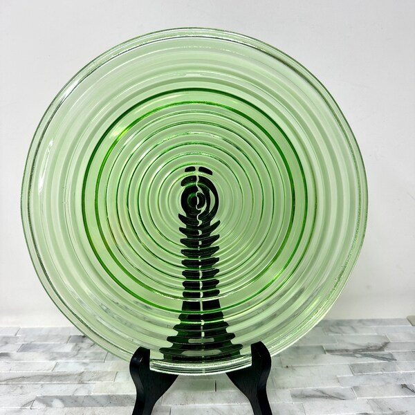 Green Glass Dinner Plates - Etsy