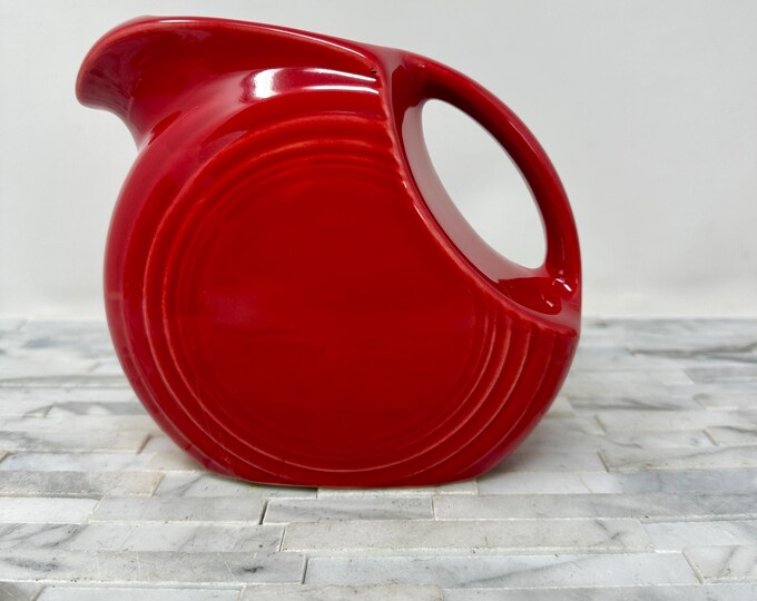 Fiesta Scarlett Pitcher, Vintage Homer Laughlin Fiestaware Dark Red ...