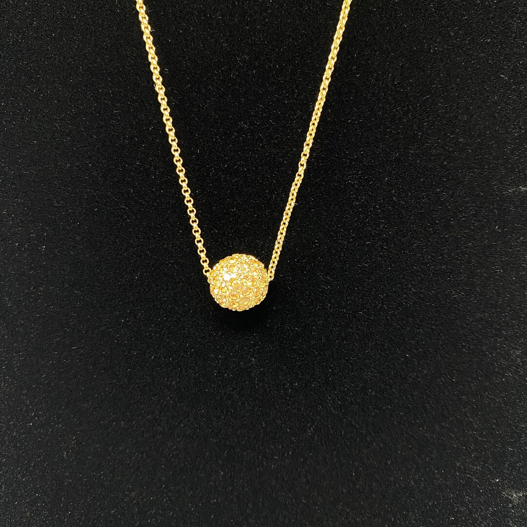 Monet Rhinestone Ball 16 Necklace, Vintage Gold Tone Gold Crystal ...