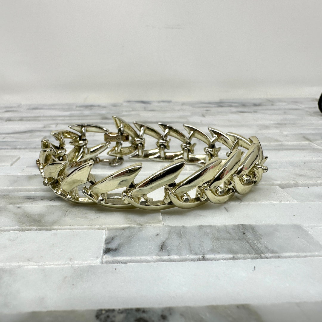 Coro Gold Tone Bracelet, Vintage 1950s 1960s Geometric Signed Costume ...