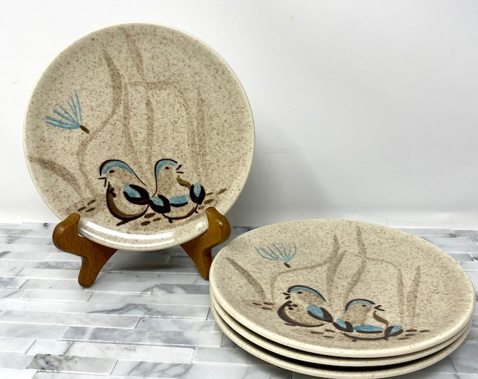 Red Wing Bob White Bread Butter Plates, Vintage 1950s 1960s Turquoise ...
