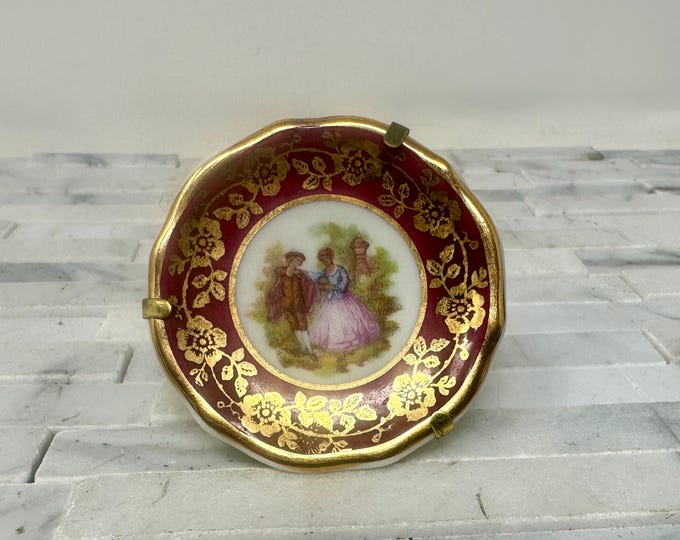 Vintage Limoges Miniature Porcelain Plate 2, Courting Victorian Couple ...