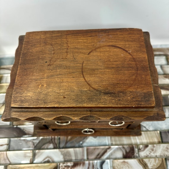 Rustic 3 Drawer Wood Treasure Chest Jewelry Box, Rust… - Gem