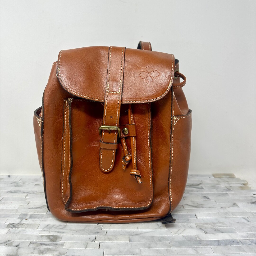 Patricia Nash Aberdeen Brown Leather Small Backpack Purse, Vintage ...