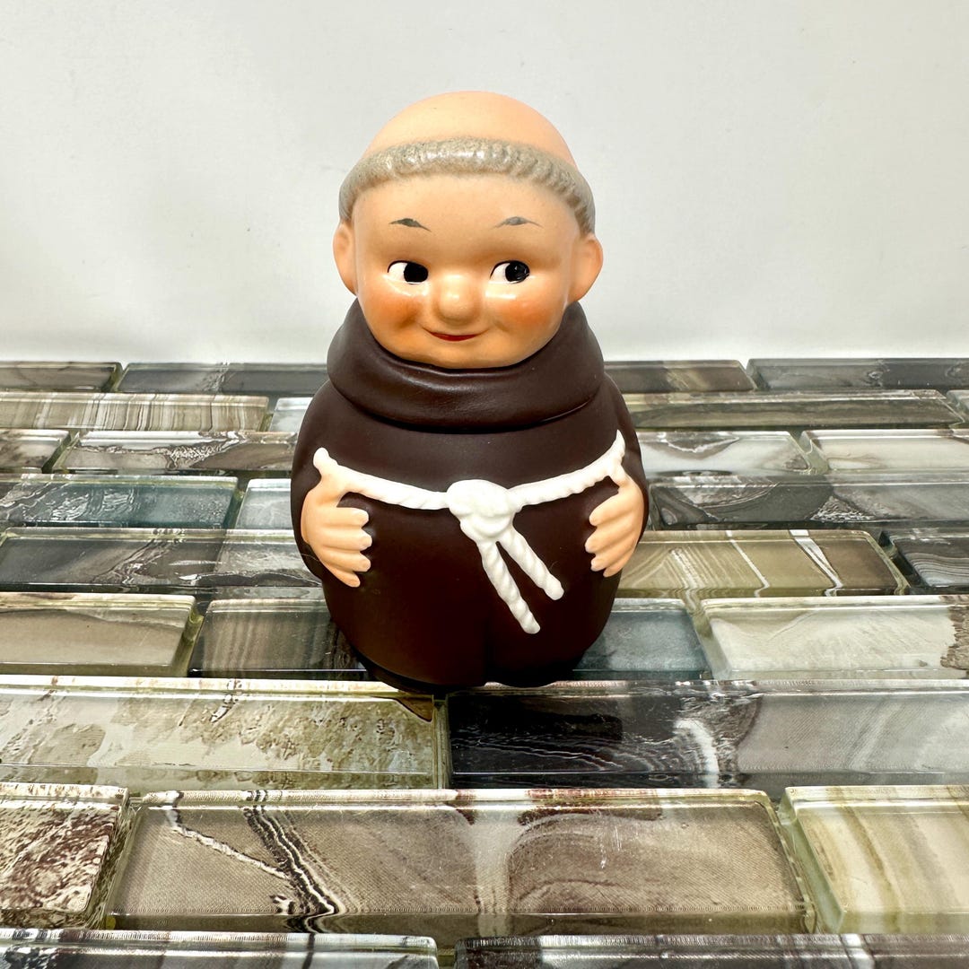 Goebel Friar Tuck Mustard Jar No Spoon TMK2, Vintage West Germany Brown ...