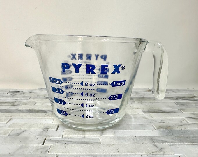 PYREX 1 Cup Measuring Cup 508, Vintage 1970s Corning 508 D Handle Clear ...