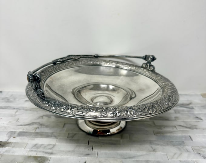 Victorian Bridal Basket Simpson Hall Miller Quadruple Plate, Antique ...