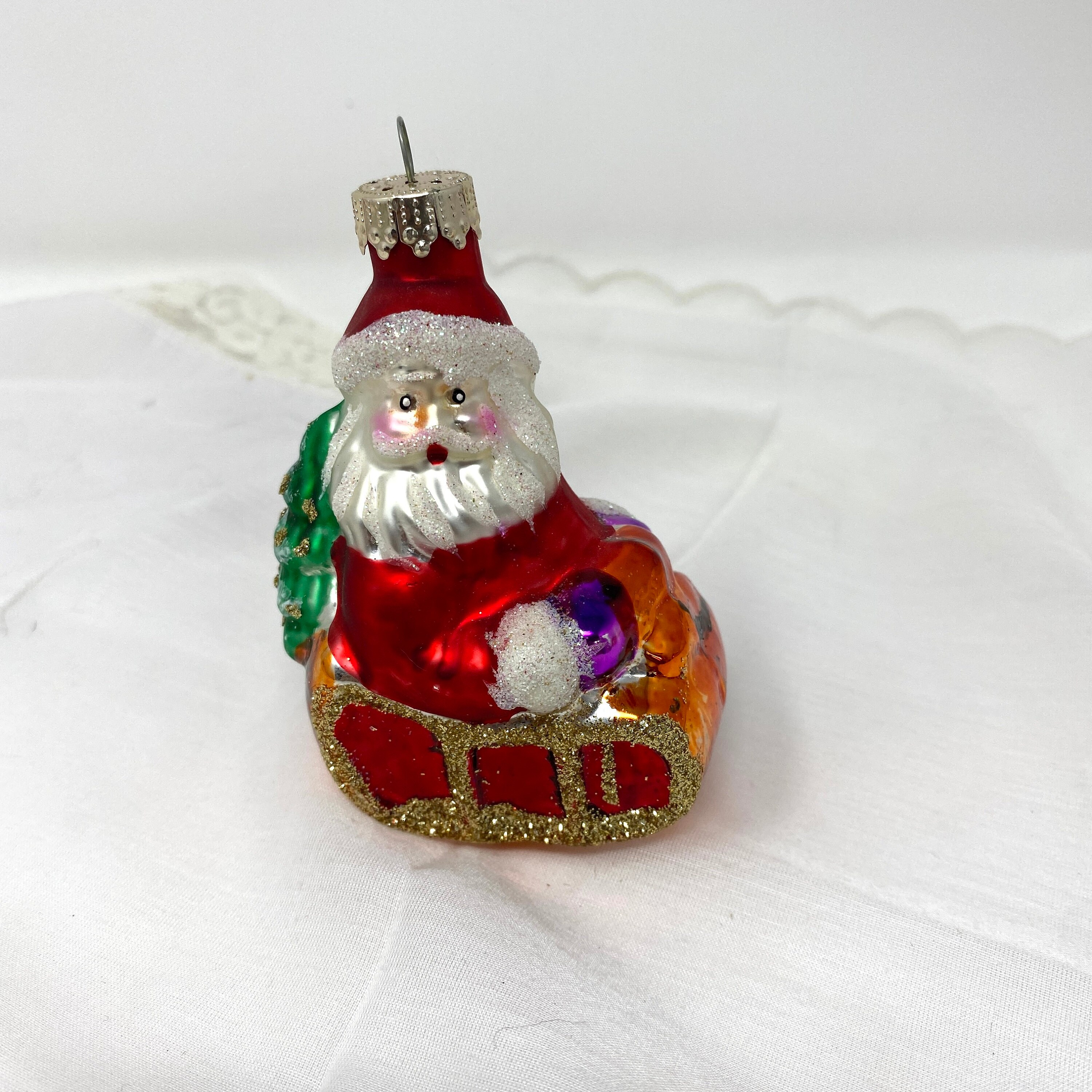 Vintage Blown Glass Santa Claus Ornament Red Gold Santa in - Etsy
