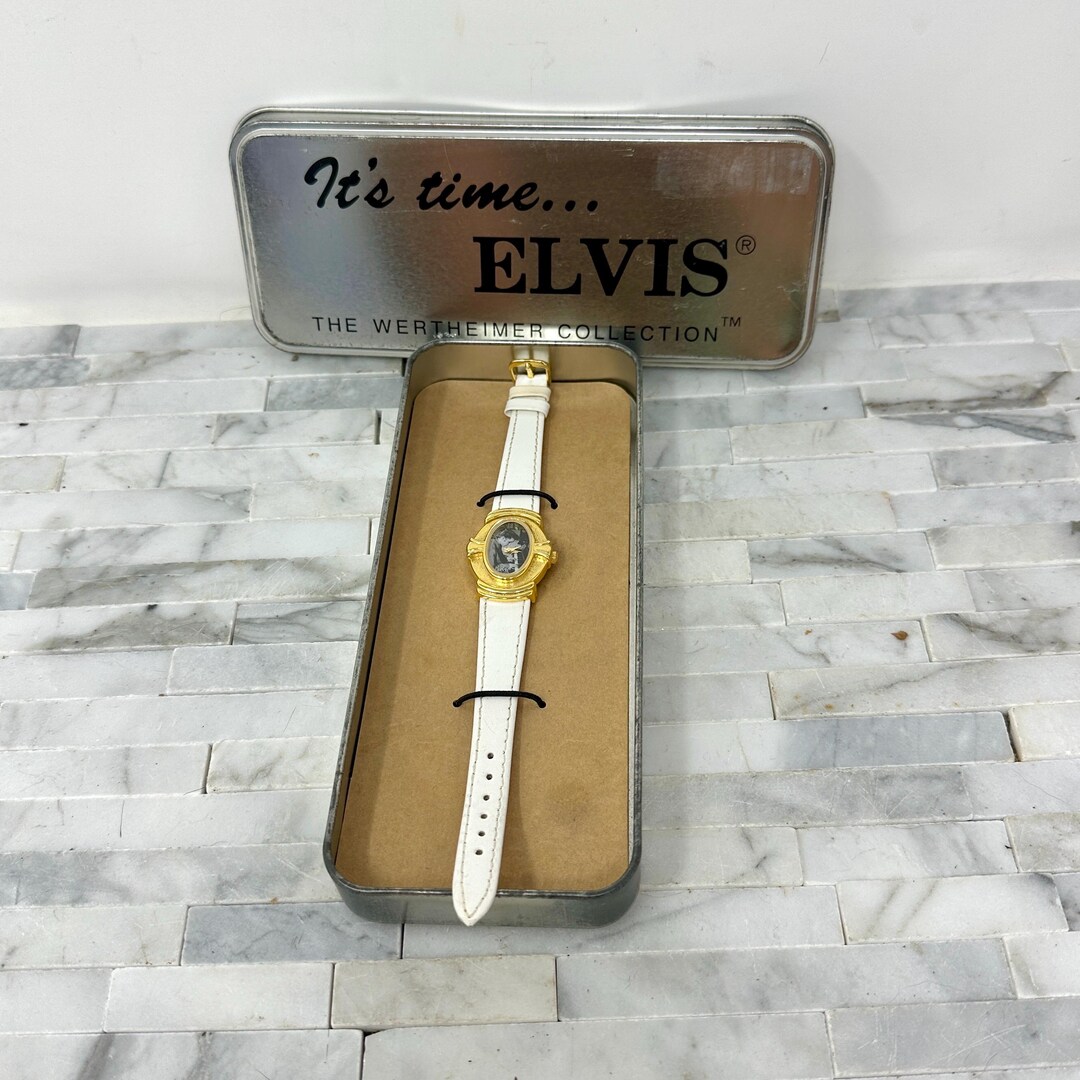 Wertheimer Elvis Wrist Watch, Vintage White Leather Band Elvis Watch ...