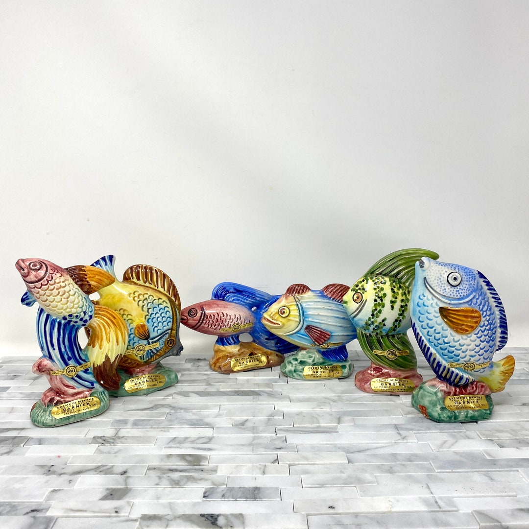 Garnier France Fish Decanters Set 6, Vintage 1970s Small Liquor ...