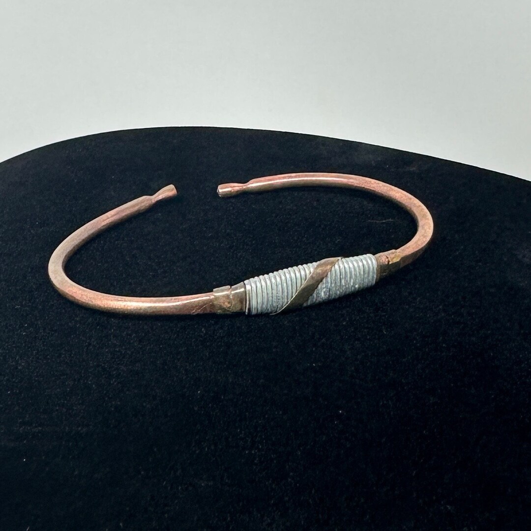 Copper Wire Wrap Cuff Bracelet 7 Vintage Metal Cuff - Etsy