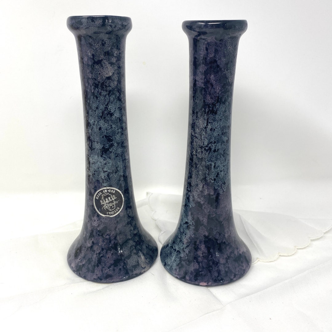 Harris Potteries Candlestick Holders Pair, Vintage American Pottery ...