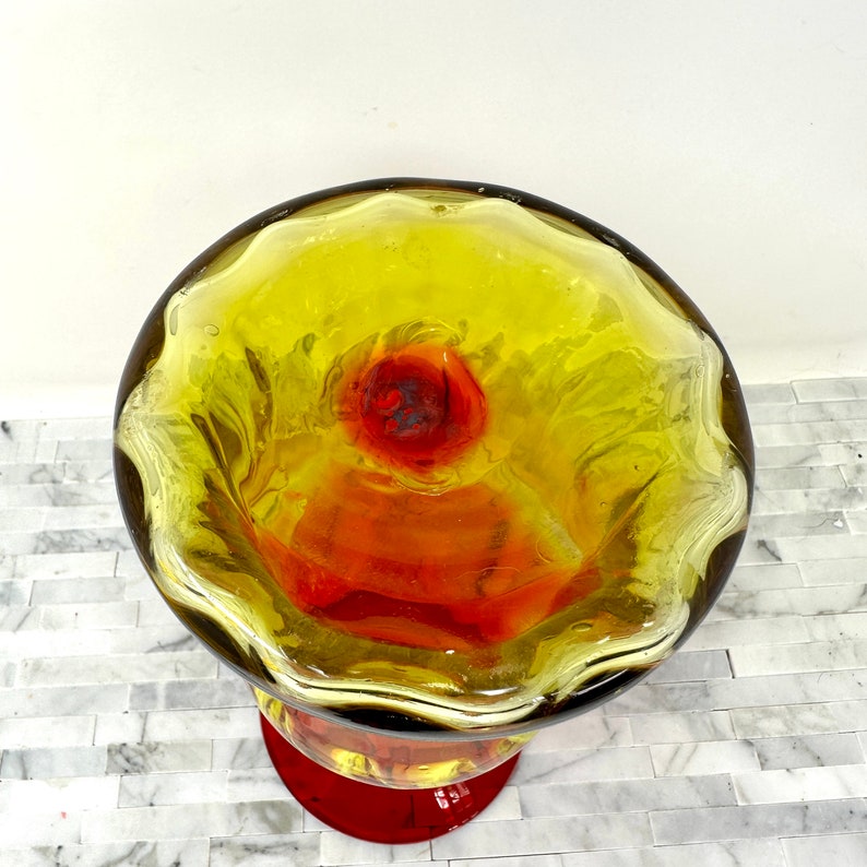 Blenko Amberina Vase 6810 Vintage 1960s 1969 Red Yellow Vase - Etsy