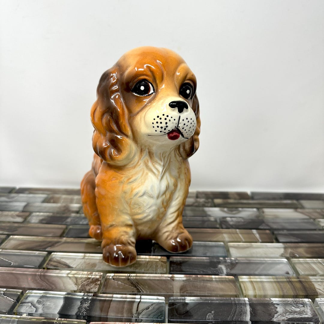 Cocker Spaniel Dog Planter 6 5/8", Vintage Mid Century MCM Brown Big ...