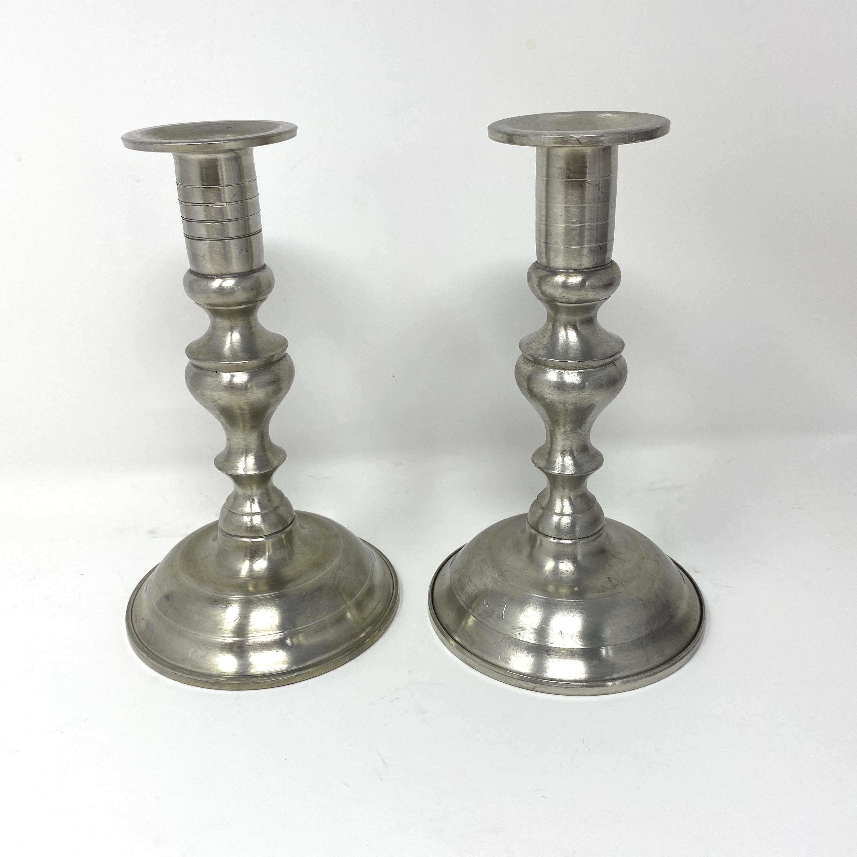 Woodbury Pewter Candlestick Pair Colonial Style Vintage 1950s - Etsy