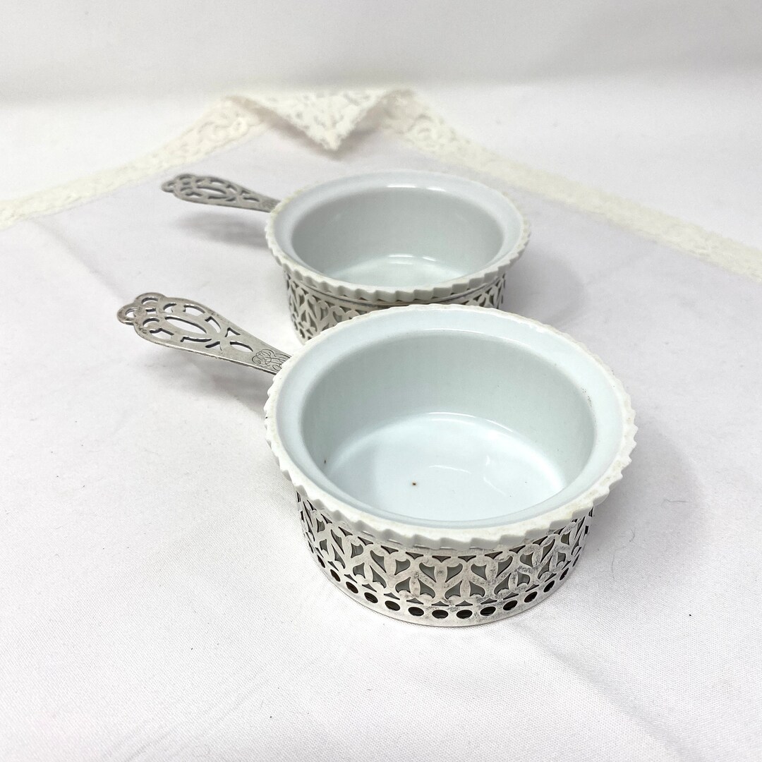 Gorham Sterling Silver Soufflé Ramekins With Porcelain Liner Set of 2 ...