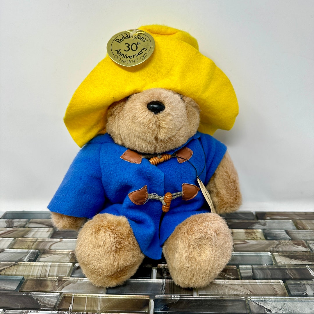 Paddington Bear Plush 30th Anniversary Eden Toys 14", Vintage Blue Coat ...