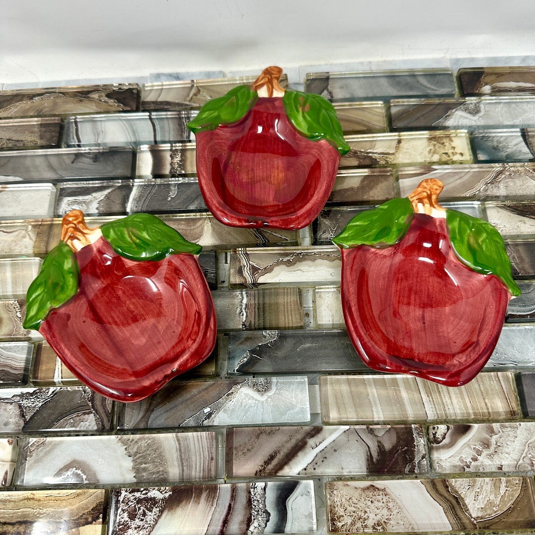 Franciscan Apple Ashtray Set 3, Vintage American Apple China ...