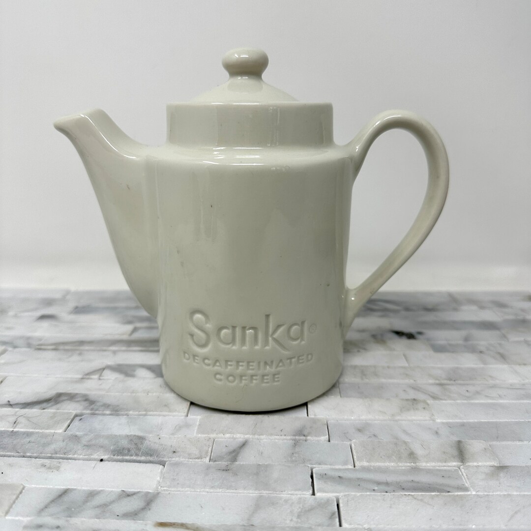 Hall China Sanka White Coffee Pot 1895, Vintage Instant Coffee Pot ...