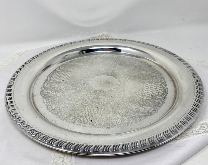 Vintage Leonard EP Silver Plate Serving Tray, 12 in Hollowware ...