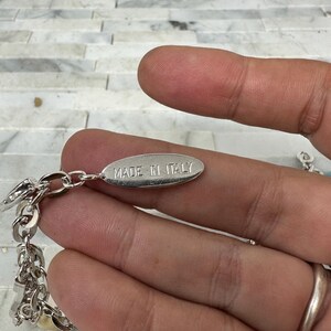 Rossi Moda Silver Tone Enamel Shoe Charm Bracelet 8 Charms 7 1/4 ...