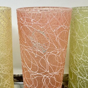 Spaghetti String Glass Tumblers, Set of 4, Multi Color String Glass 14 ...