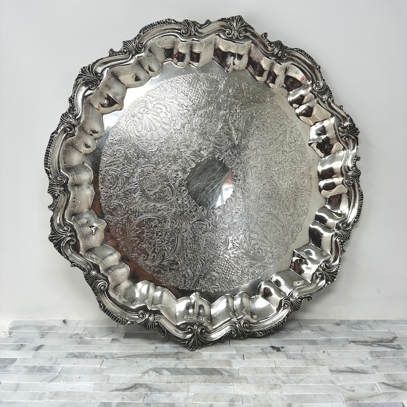 Heavy Silver Tray - Etsy