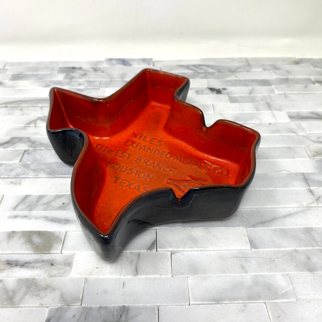 Frankoma Pottery Texas Ashtray 459 Vintage 1980s Red Black - Etsy