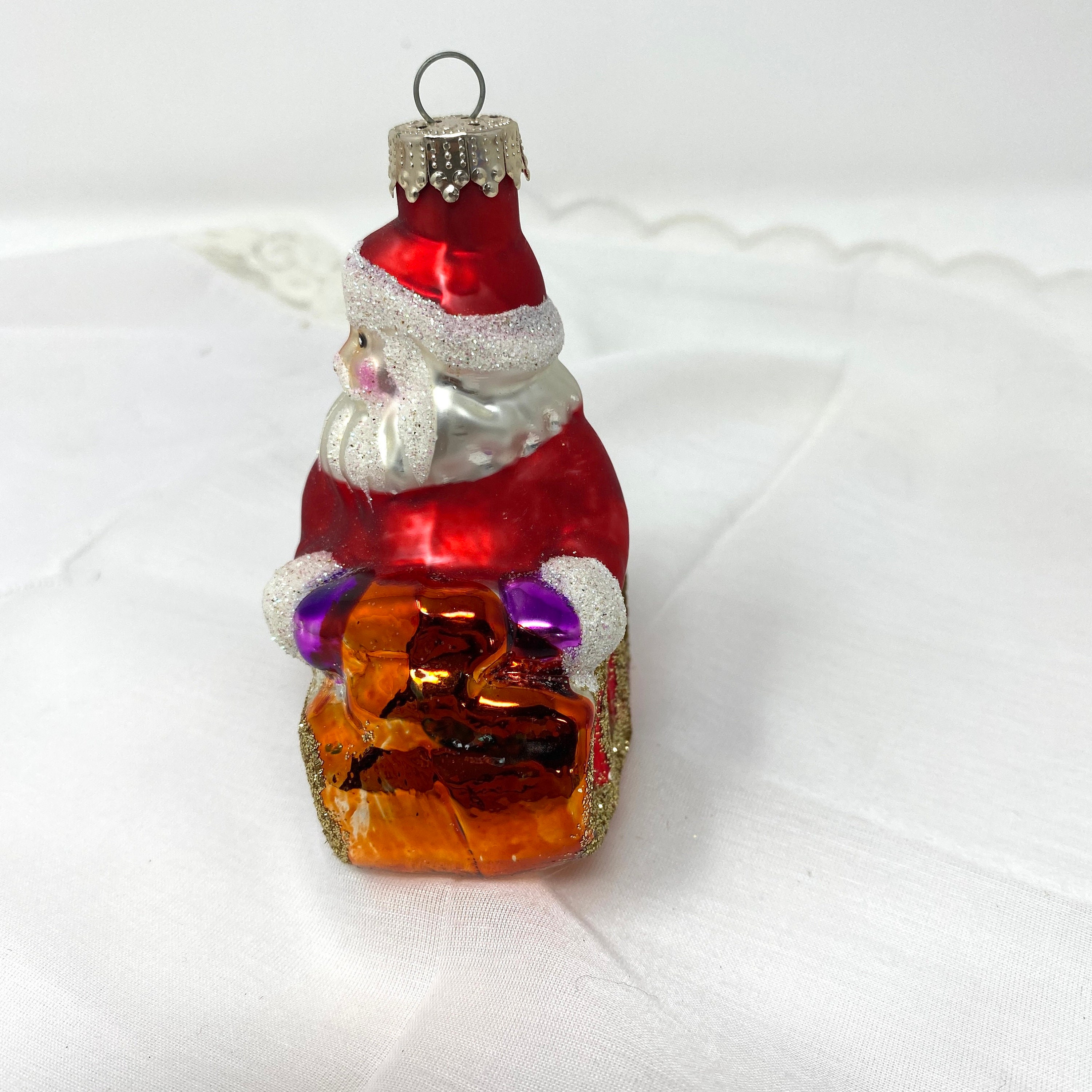 Vintage Blown Glass Santa Claus Ornament Red Gold Santa in - Etsy