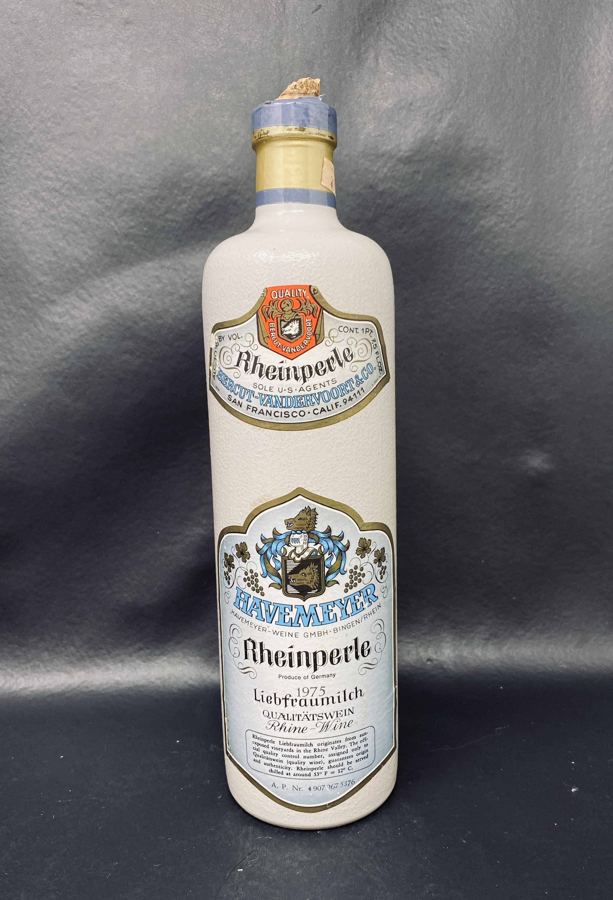 Vintage 1970s Havemeyer Rheinperle German Wine Bottle 1975 | Etsy