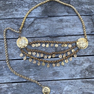 Edouard Rambaud Paris Byzantine Coin Charm Medallion Convertible Belt ...