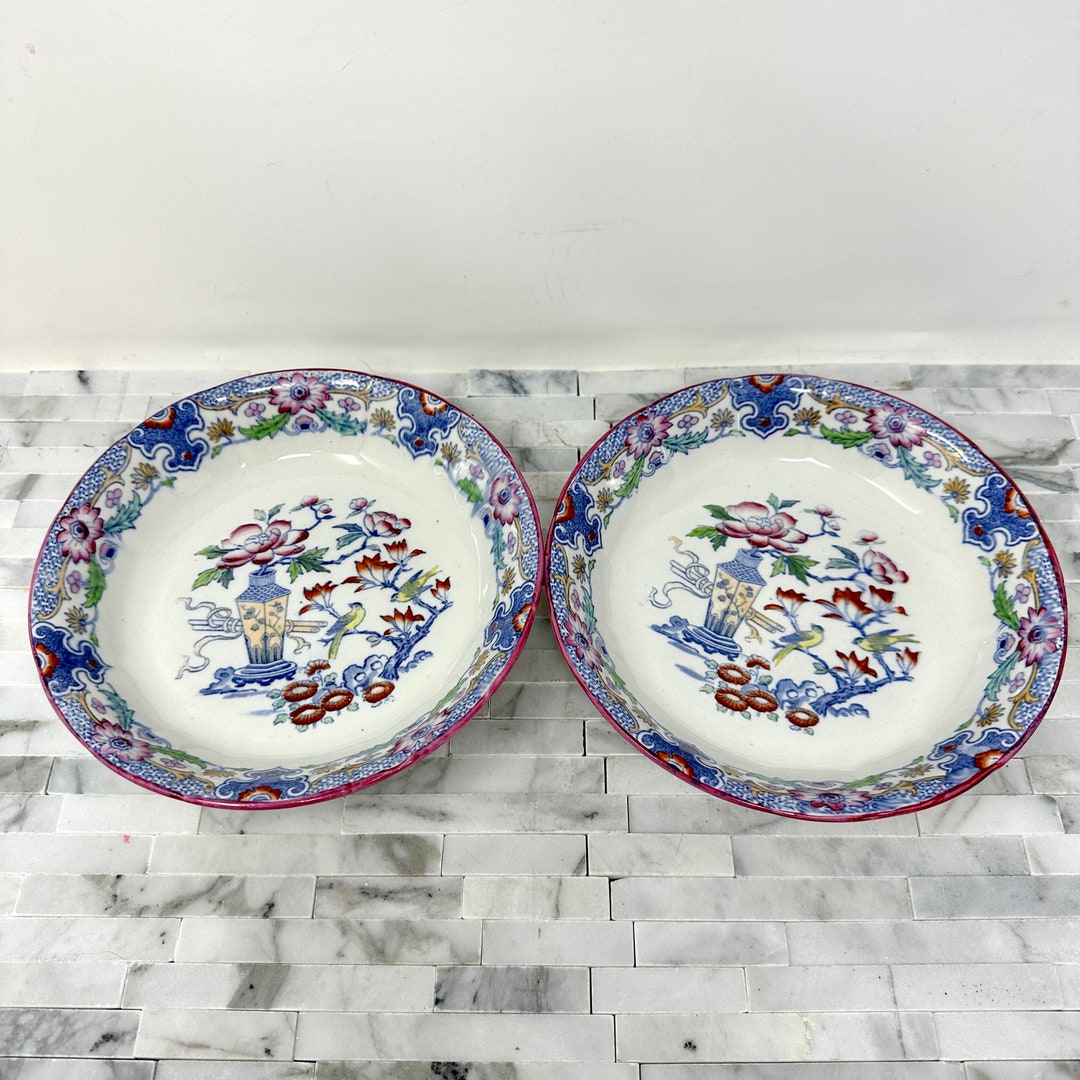 Ashworth Bros Masons Mandarin Coupe Bowls Pair, Vintage Antique England ...
