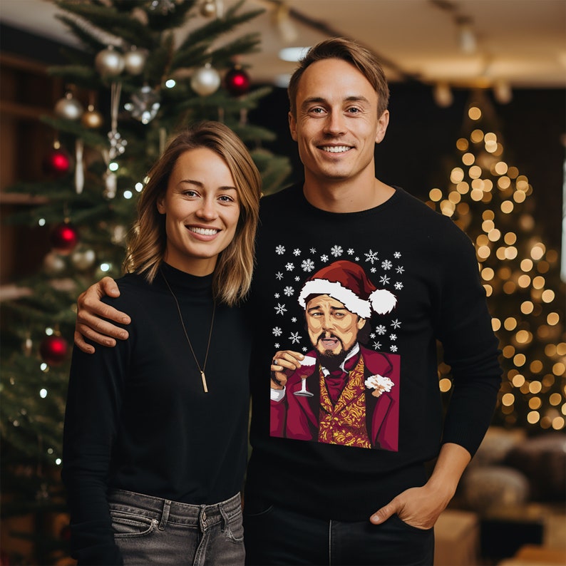 Leonardo Dicaprio Meme Christmas Sweatshirt: Funny Holiday Jumper - Etsy