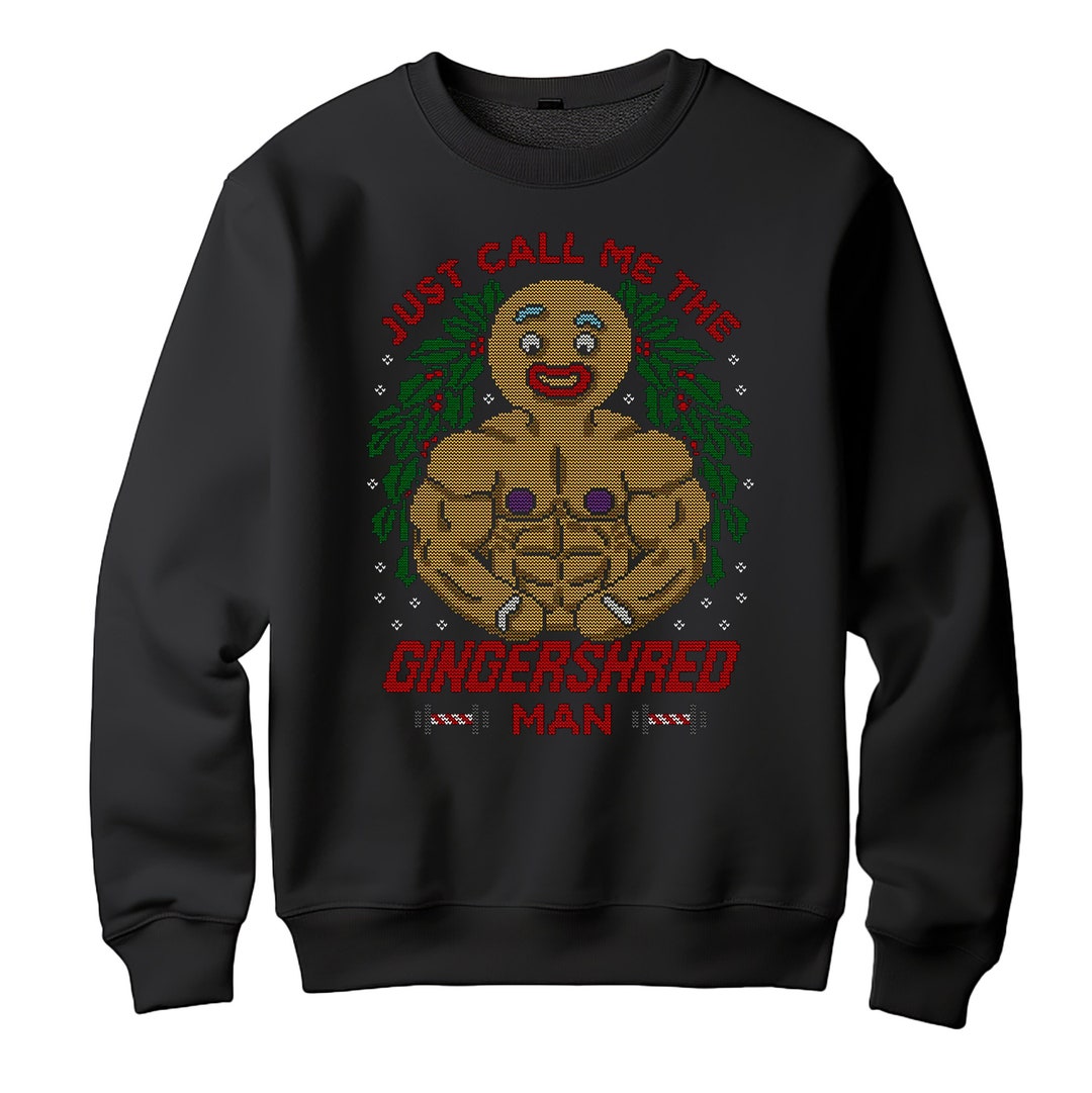 Gingerbread Man Shredded Gym Christmas Jumper Funny & - Etsy