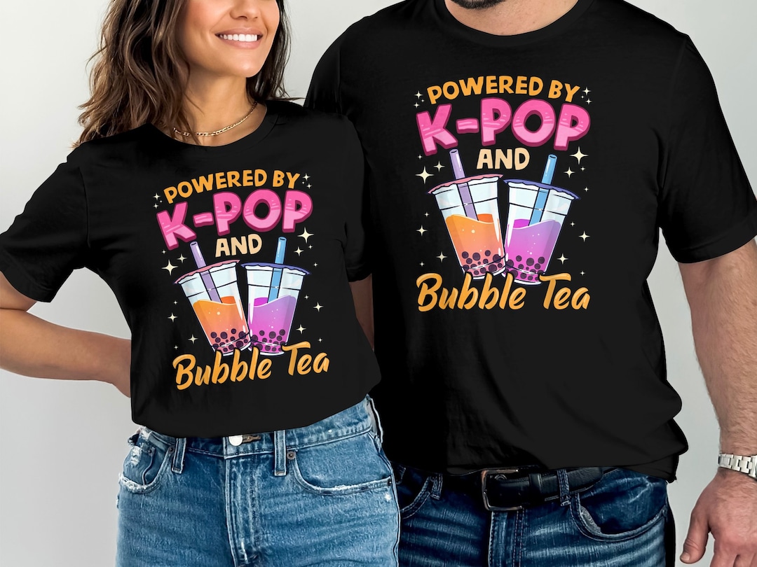 Bubble Tea Boba K-POP Music Lover Korean Milk Matcha Anime T-shirt Tee ...