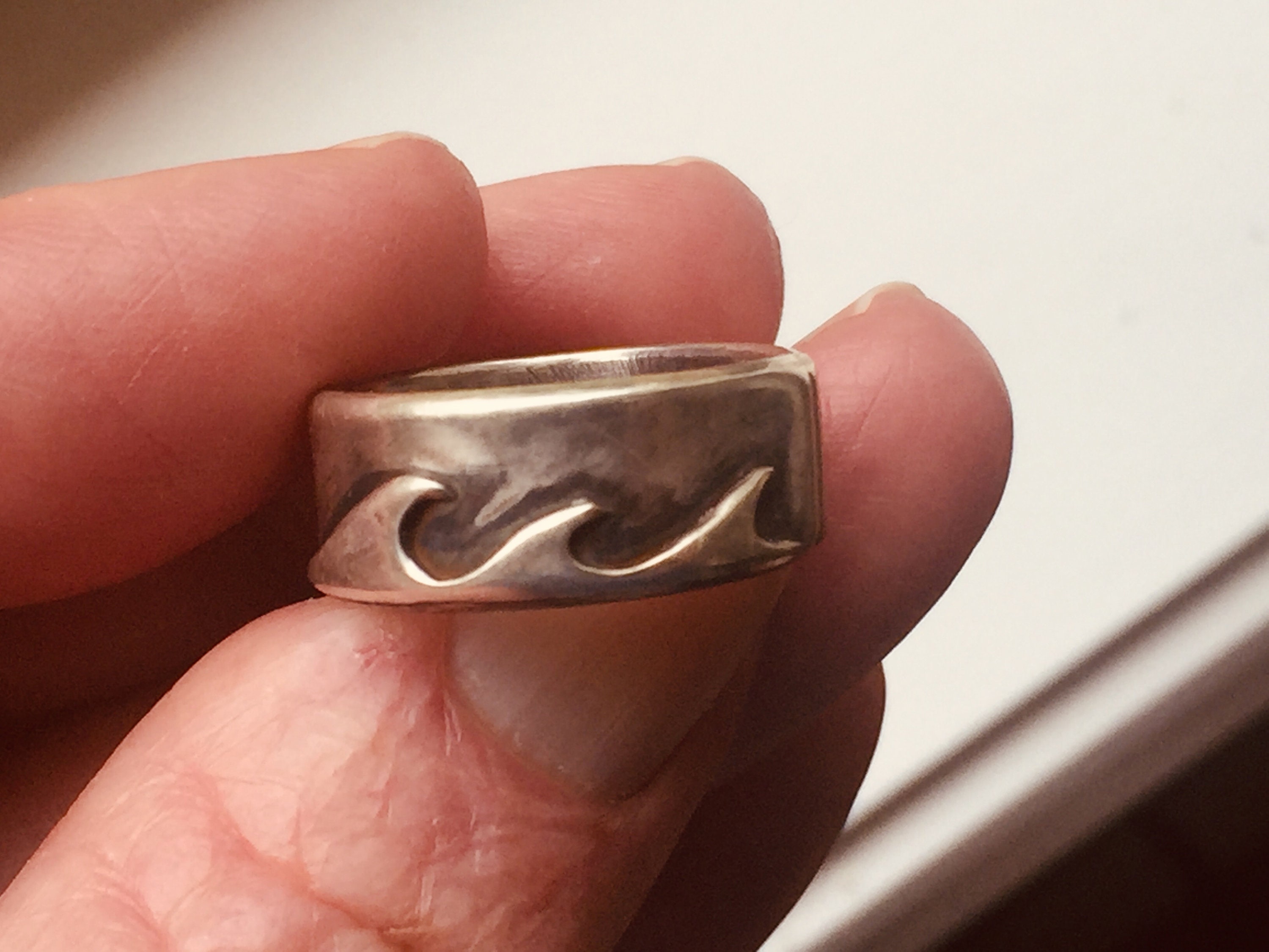 Wave Ring, Surf's Up Mens Wedding Ring, One Off-artisan Hand-carved ...