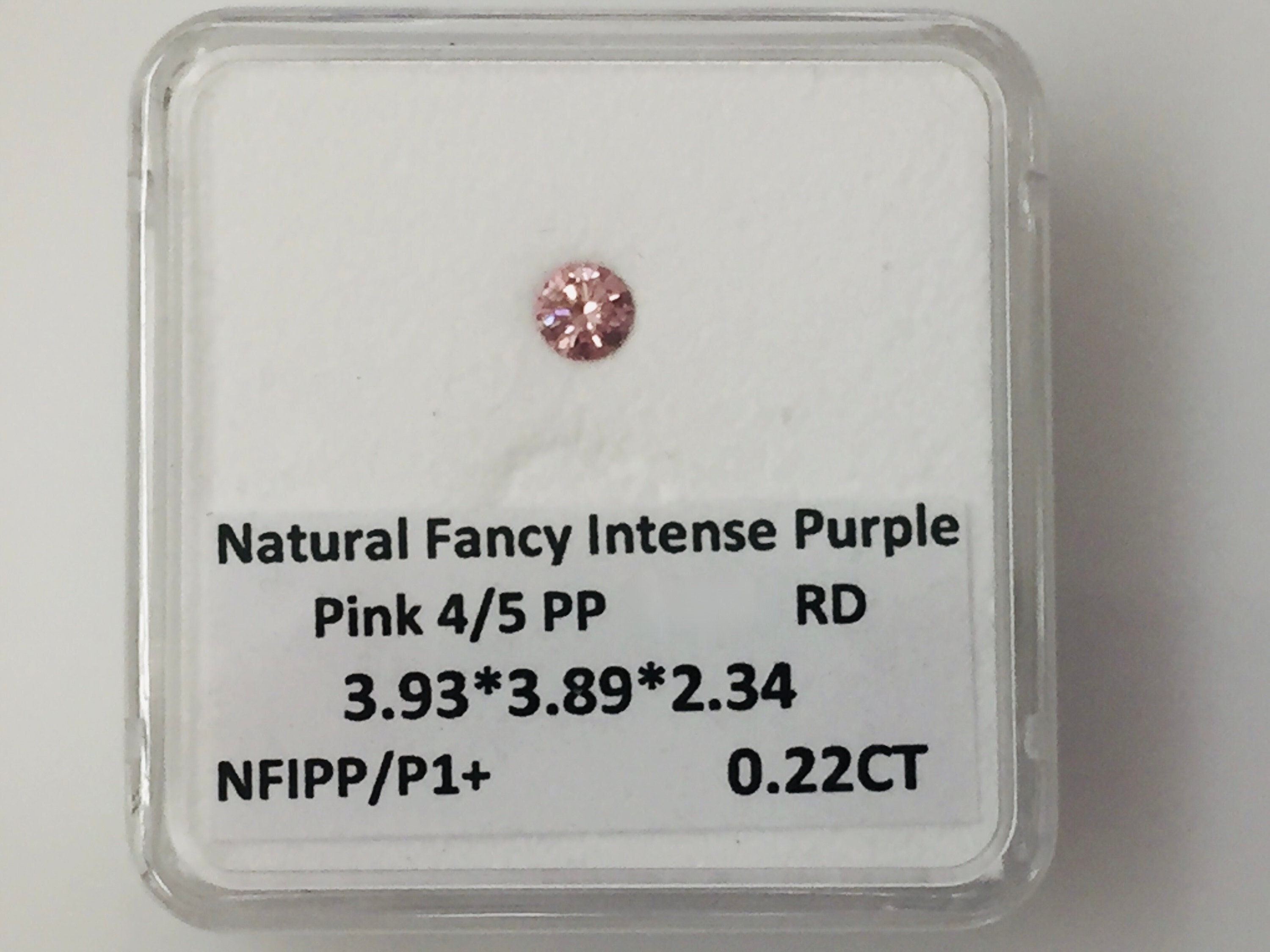 Argyle Pink Diamond 0.22ct, 4/5PP, GIA Cert., Fancy Intense Purplish ...