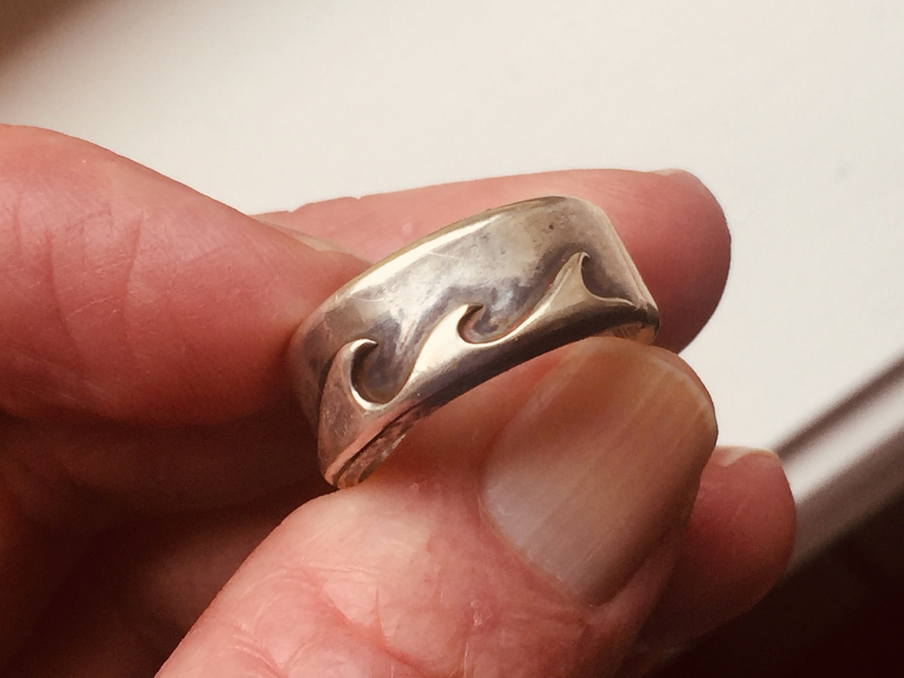 Wave Ring, Surf's Up Mens Wedding Ring, One Off-artisan Hand-carved ...