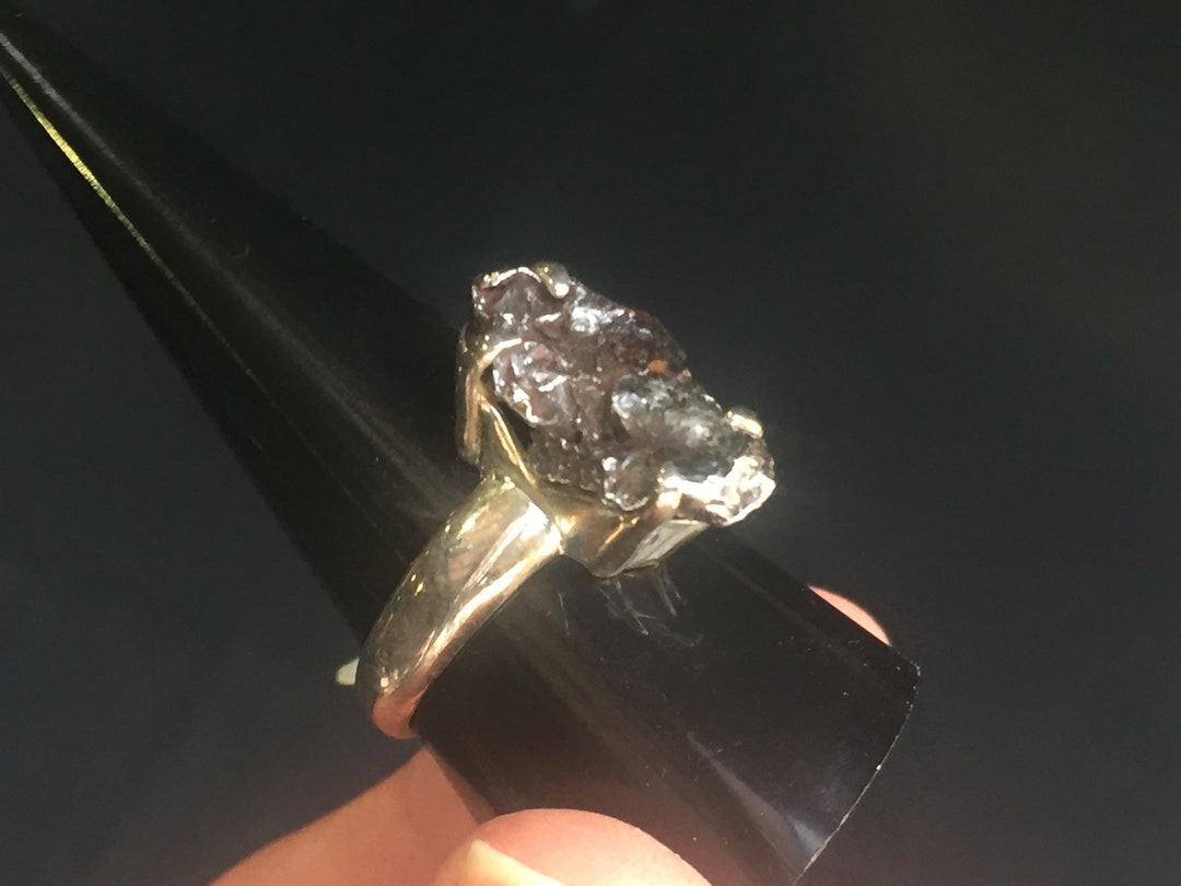 Meteorite Ring - Raw Space 'rock' - Campo Del Cielo Field With Solid ...