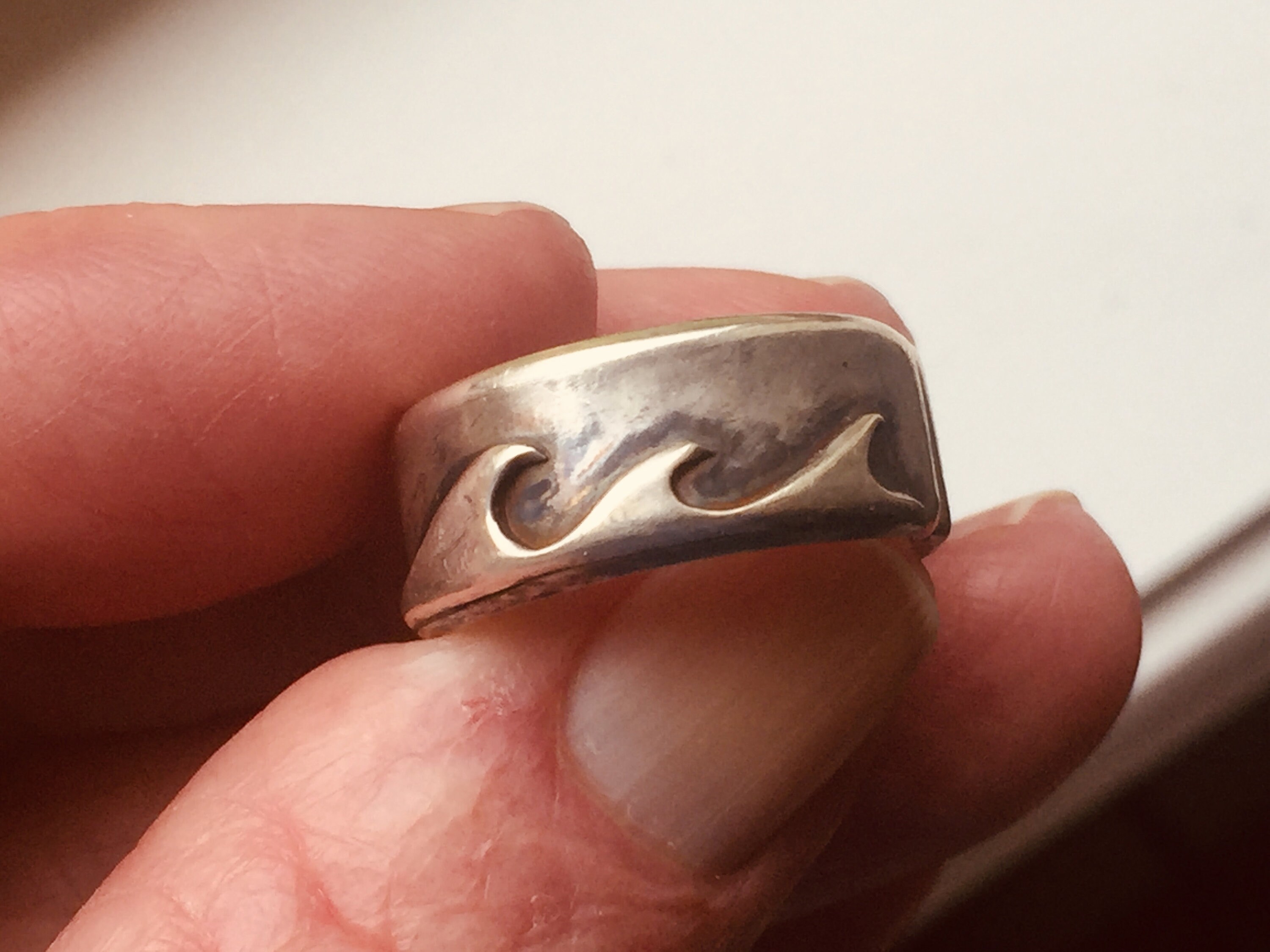 Wave Ring, Surf's Up Mens Wedding Ring, One Off-artisan Hand-carved ...