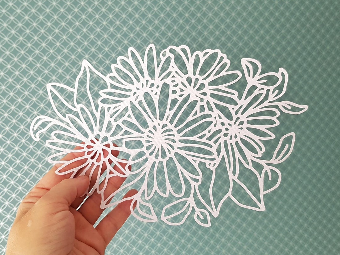 Daisies Cut File SVG Cut File Paper Cutting Digital Png Pdf Dxf ...
