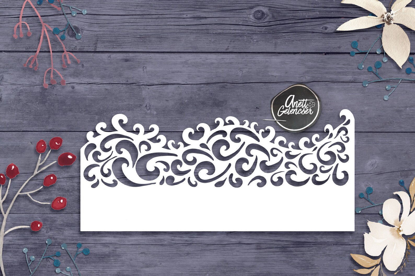 Lacy Border Cut File 87SVG Paper PNG PDF Dxf Silhouette | Etsy