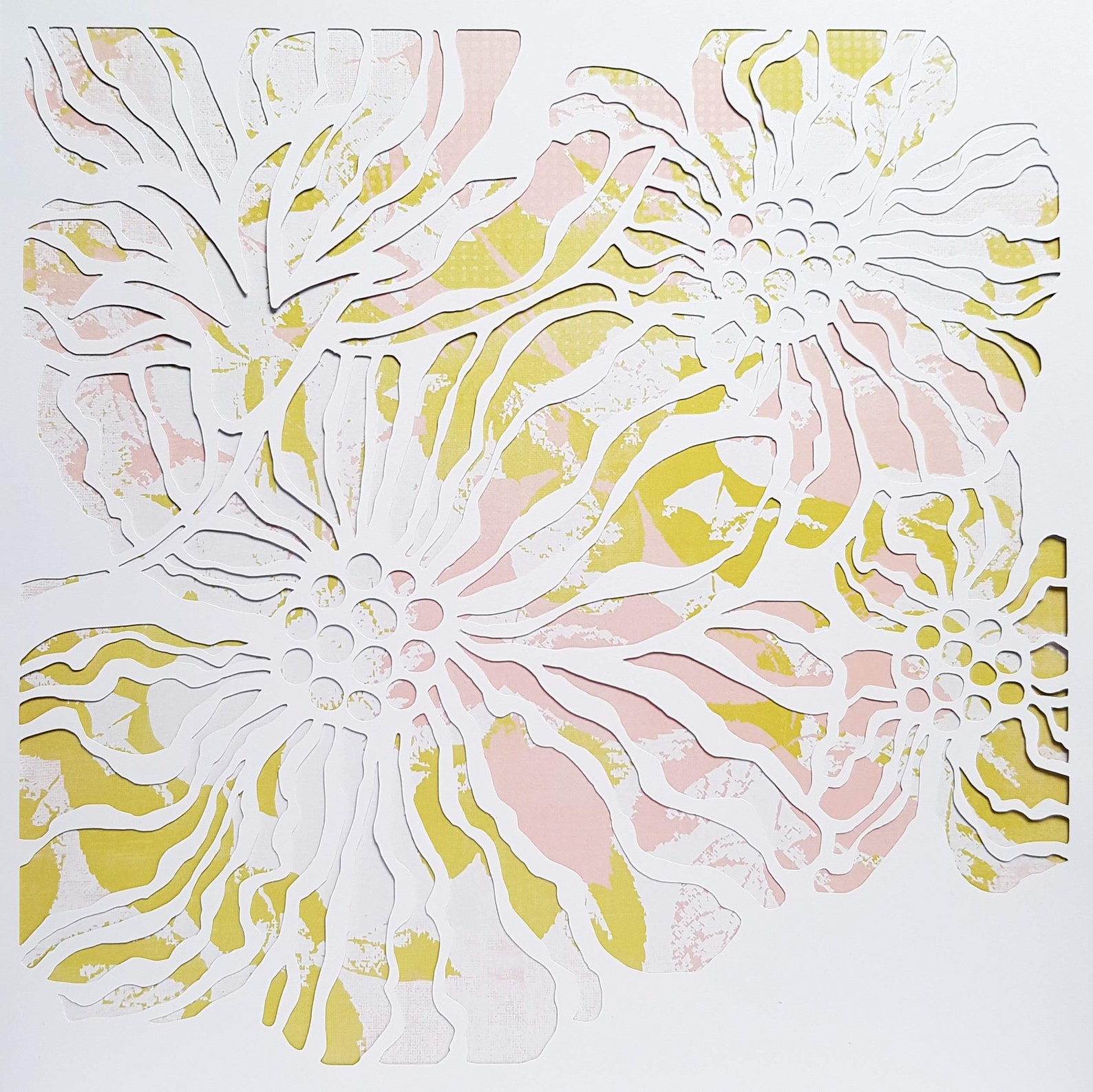 Big Flowers Stencil Background Cut File 42 Digital | Etsy