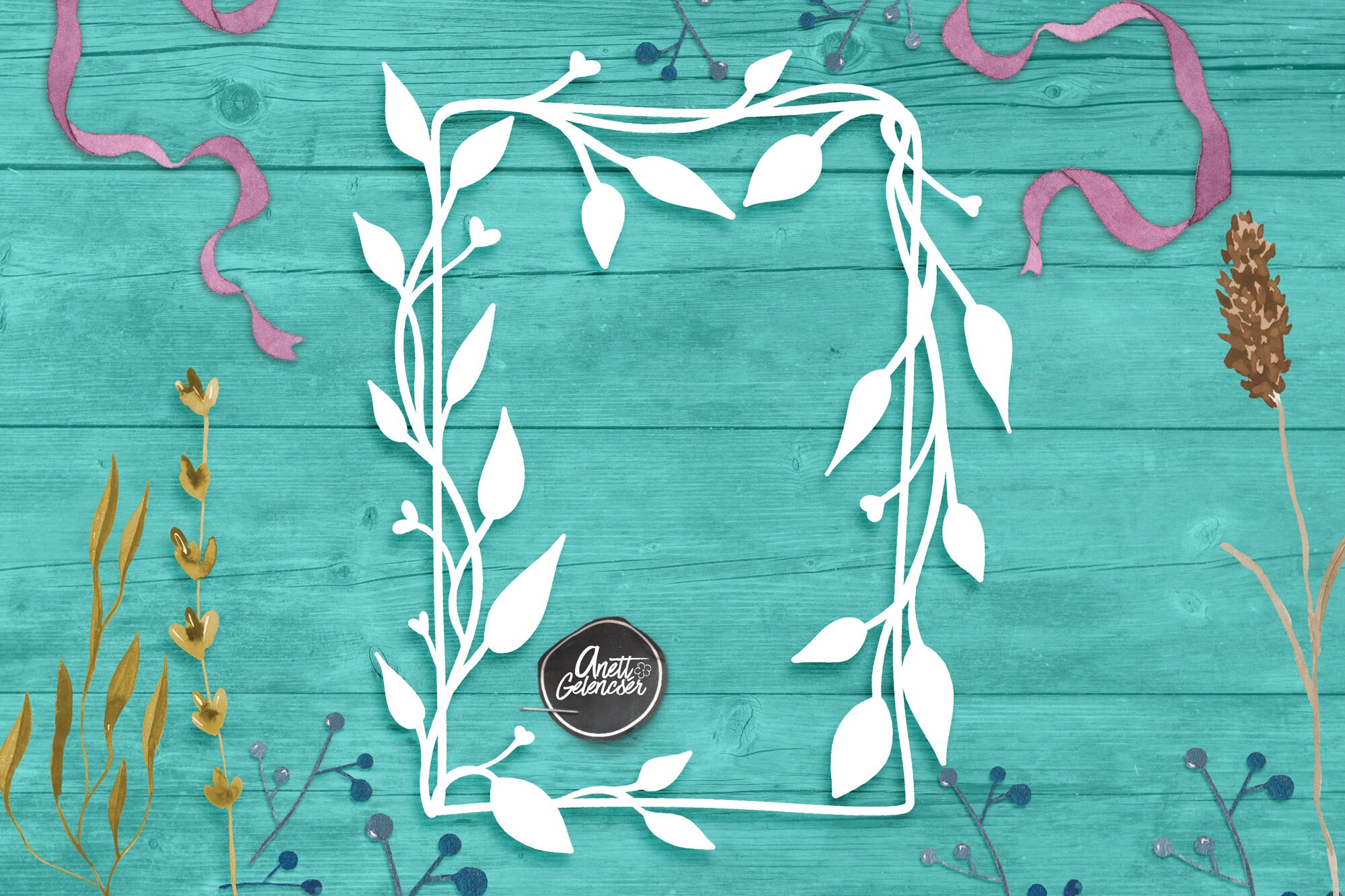 Greenery Frame Cut File 122 SVG Paper PNG PDF Dxf | Etsy