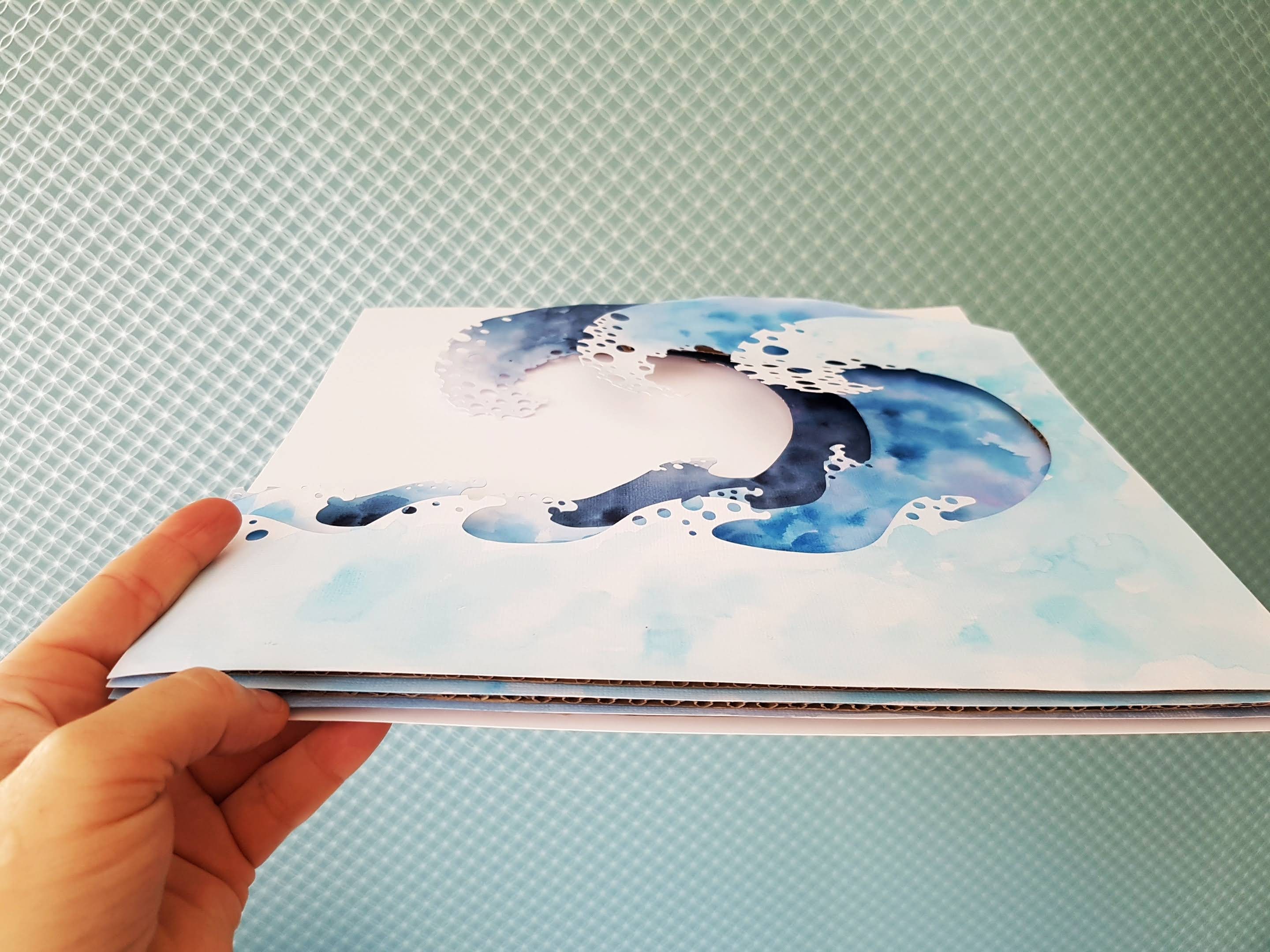 3D Waves Cut File SVG Paper Cutting Template PNG PDF Dxf - Etsy Canada