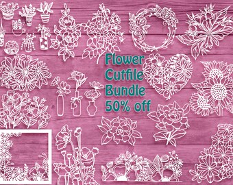 Spring Theme Cut File Bundle 15 Pieces, 50% Off, SVG, PNG PDF Dxf ...
