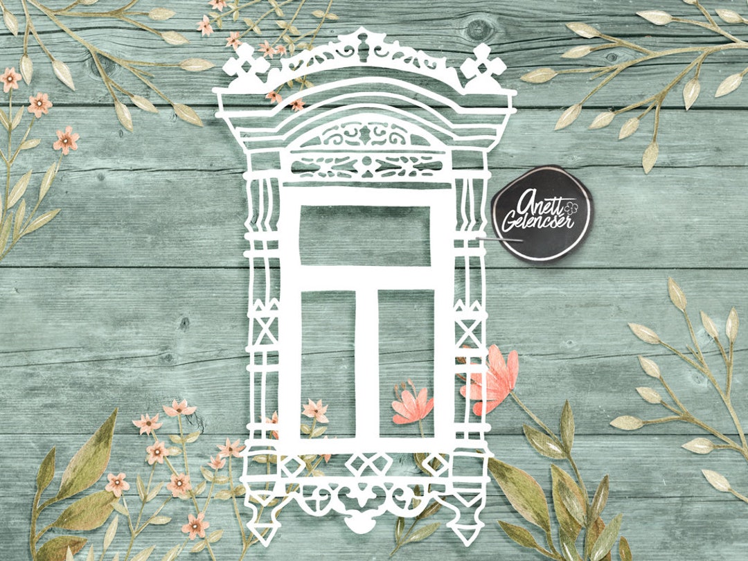 Old Window Cut File Digital Scrapbook Paper Cut Svg Png Dxf Jgp Pdf ...
