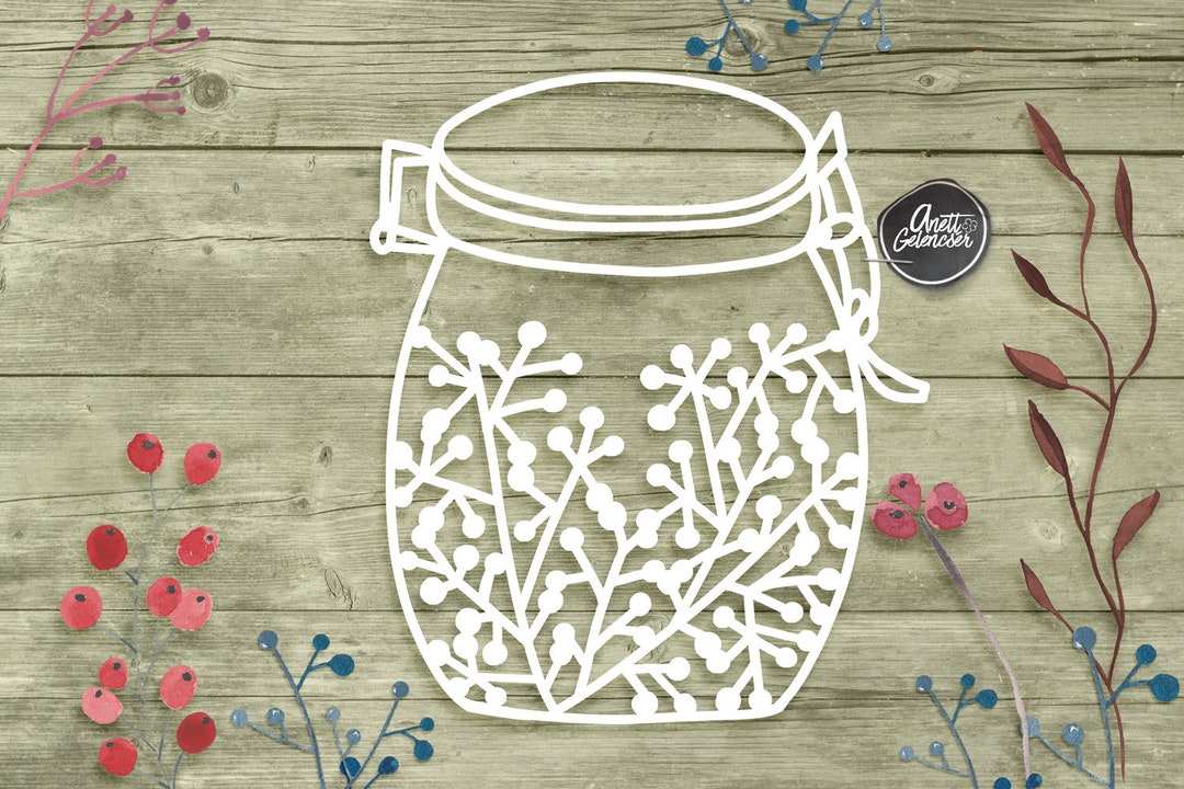 Jar Doodle Cut File SVG Paper PNG PDF Dxf Silhouette - Etsy